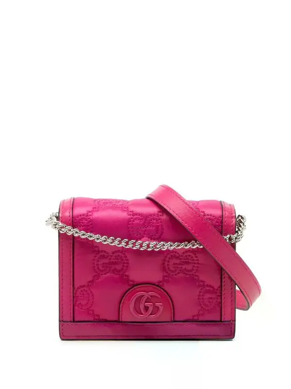 Gucci Mini Gg Embossed Leather Satchel - Pink