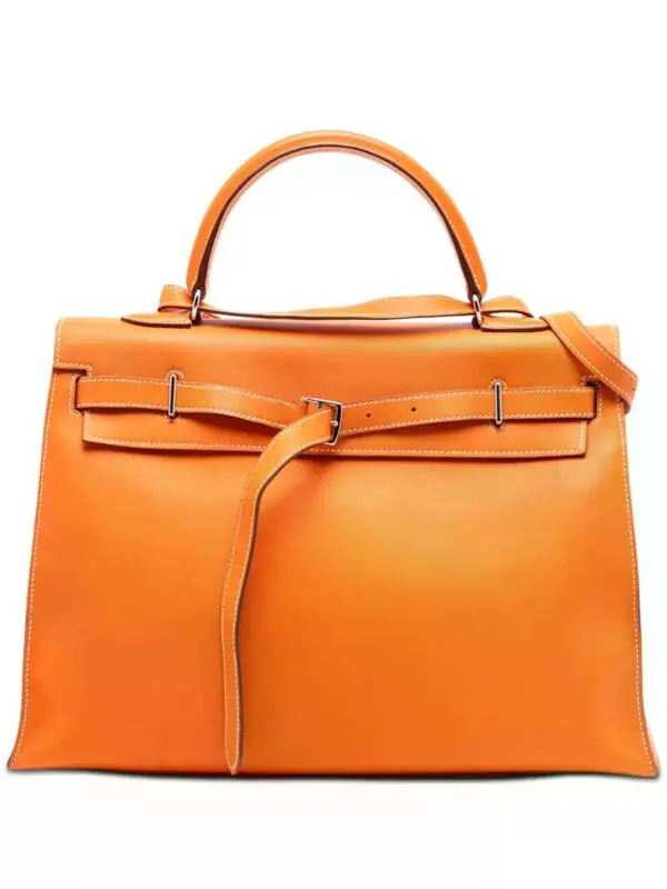 Hermès 2009 Swift Kelly Retourne Flat 35 Satchel - Orange