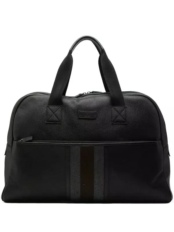 Gucci 2000-2015 Web Leather Travel Bag - Black