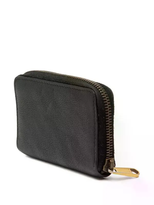 Gucci 2000-2015 Grained Calfskin Logo Zip Around Coin Pouch