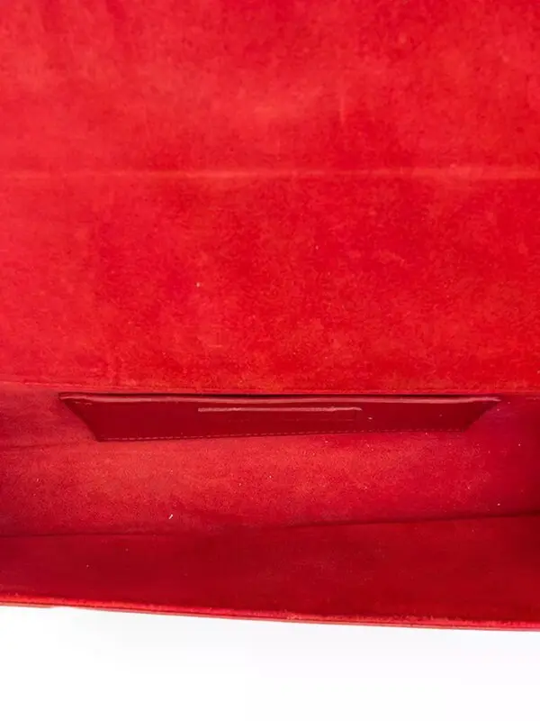 Saint Laurent Grain De Poudre Monogram Cassandre Clutch Bag - Red
