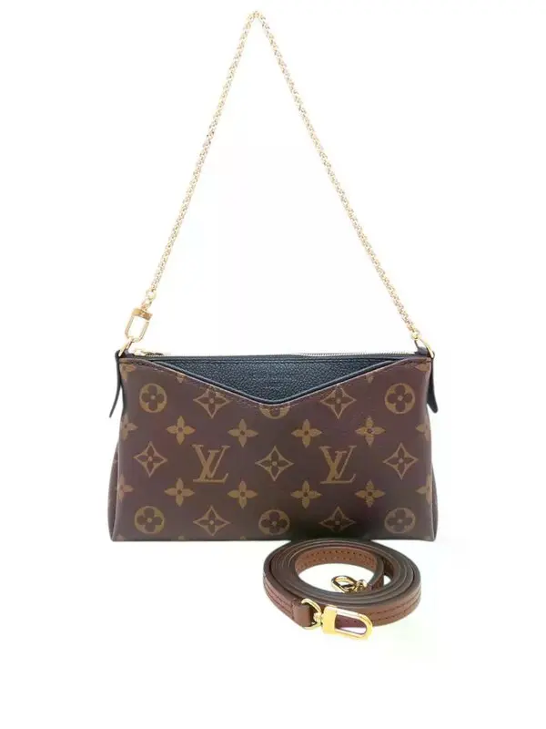 LOUIS VUITTON 2018 Monogram Pallas Clutch Satchel - Brown