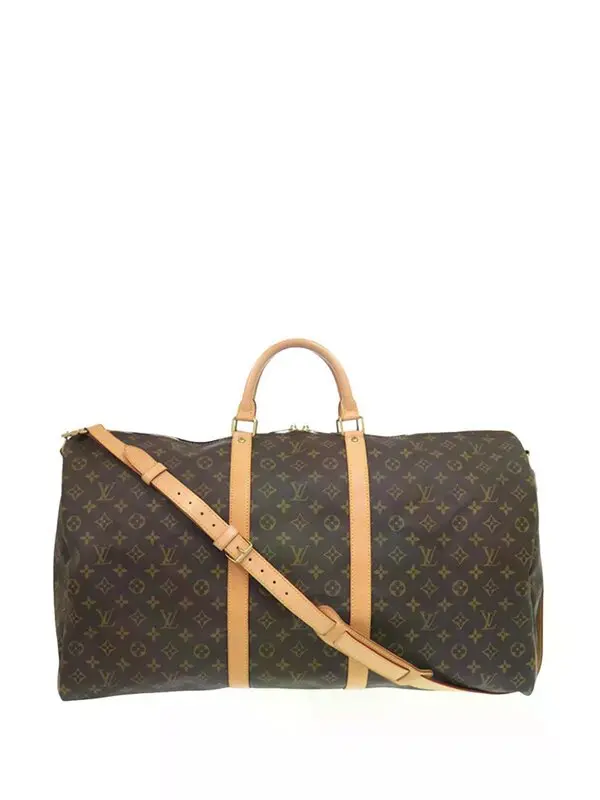LOUIS VUITTON 2000 Monogram Keepall Bandouliere 60 Travel Bag - Brown