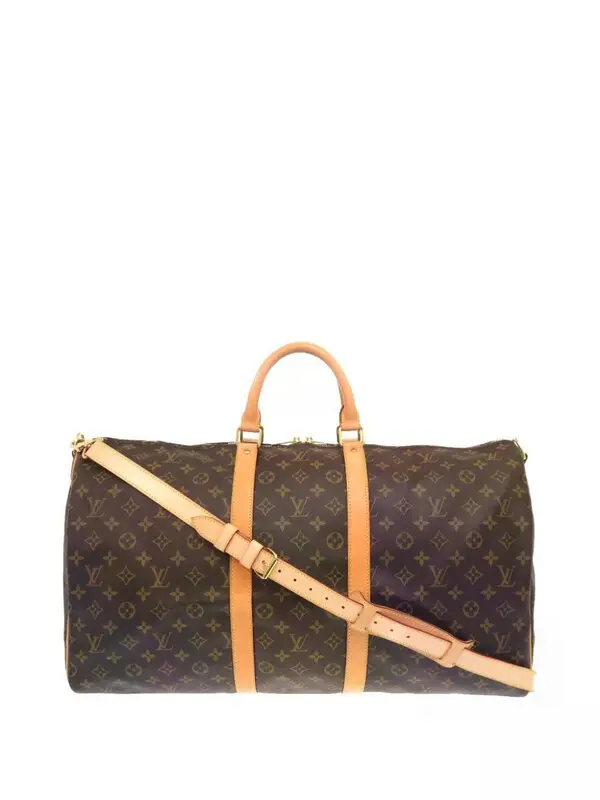 LOUIS VUITTON 2007 Monogram Keepall Bandouliere 55 Travel Bag - Brown