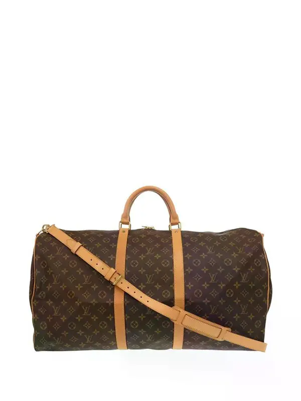 LOUIS VUITTON 1997 Monogram Keepall Bandouliere 60 Travel Bag - Brown