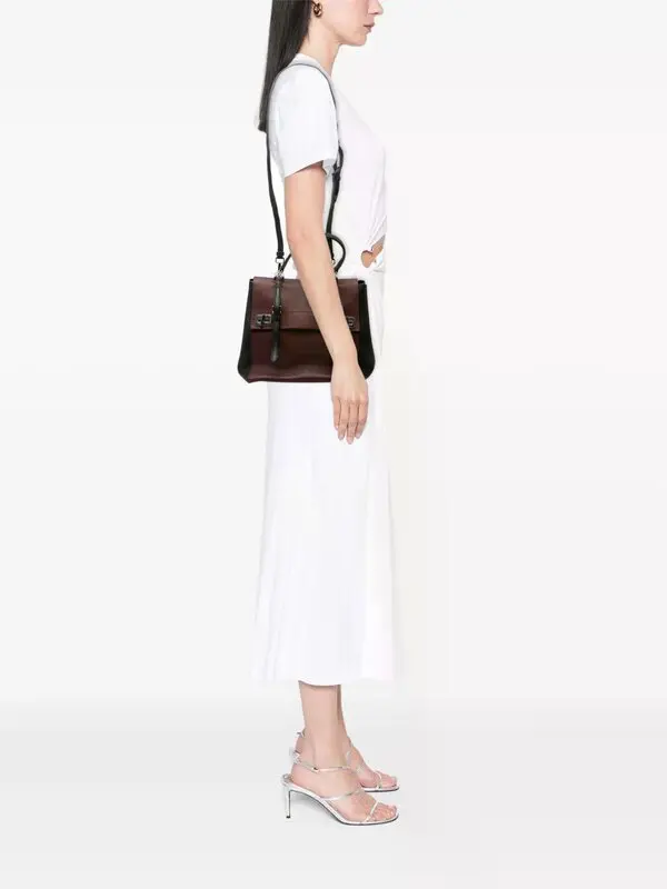 Prada Bicolor Soft Calf Double Turnlock Satchel