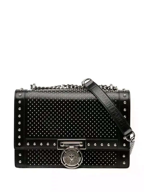 Balmain 2000-2025 Studded Leather Bbox 20 Shoulder Bag - Black