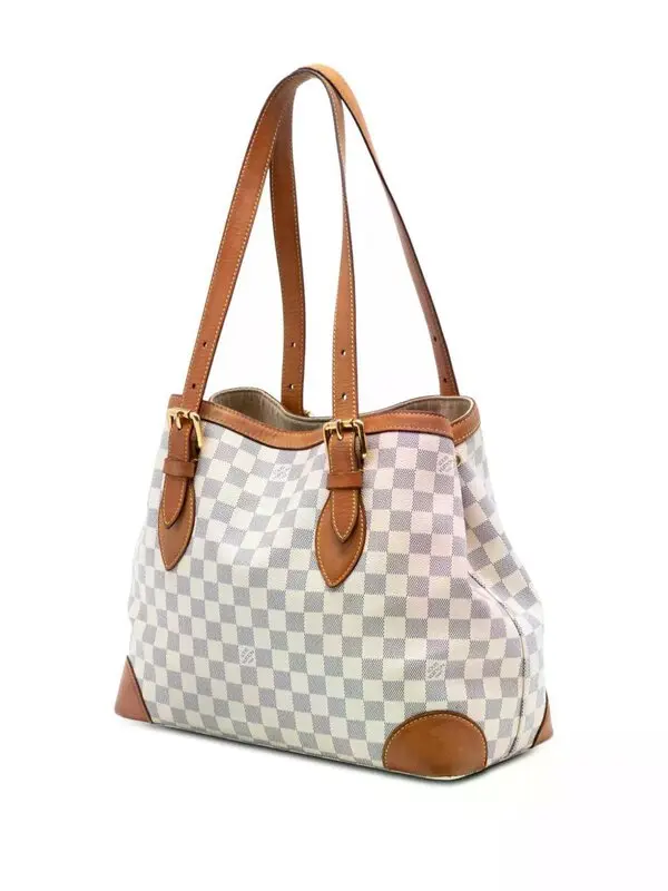 LOUIS VUITTON 2008 Damier Azur Hampstead Mm Tote Bag - White