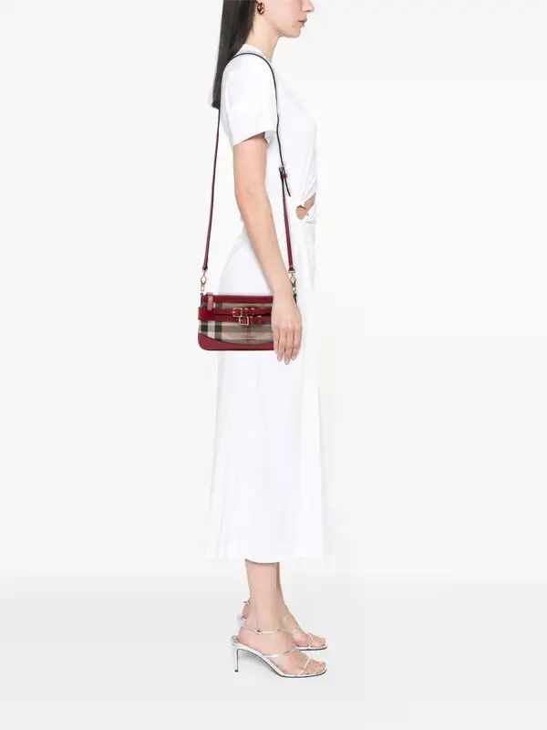 Burberry House Check Canvas Bridle Langford Crossbody Bag