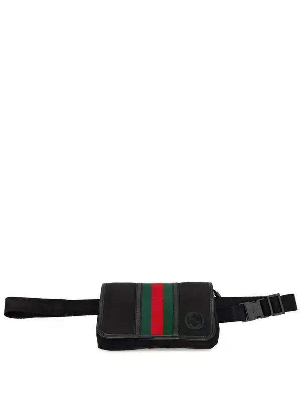 Gucci Nylon Interlocking G Web Belt Bag - Black