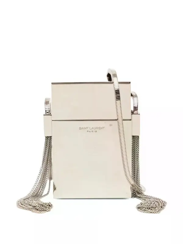 Saint Laurent 2018 Mini Lambskin Smoking Box Crossbody Bag - White