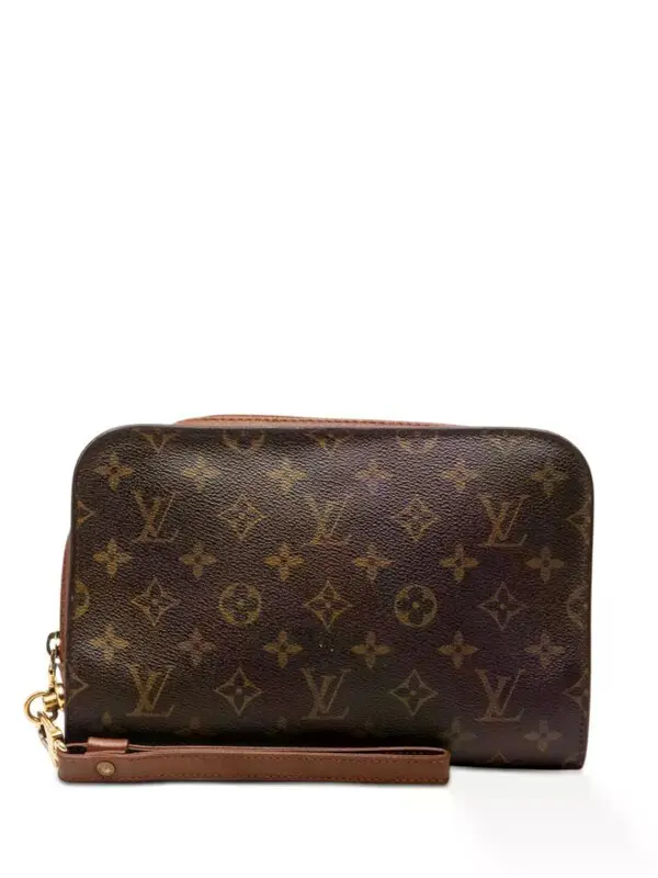 LOUIS VUITTON 2003 Monogram Orsay Clutch Bag - Brown