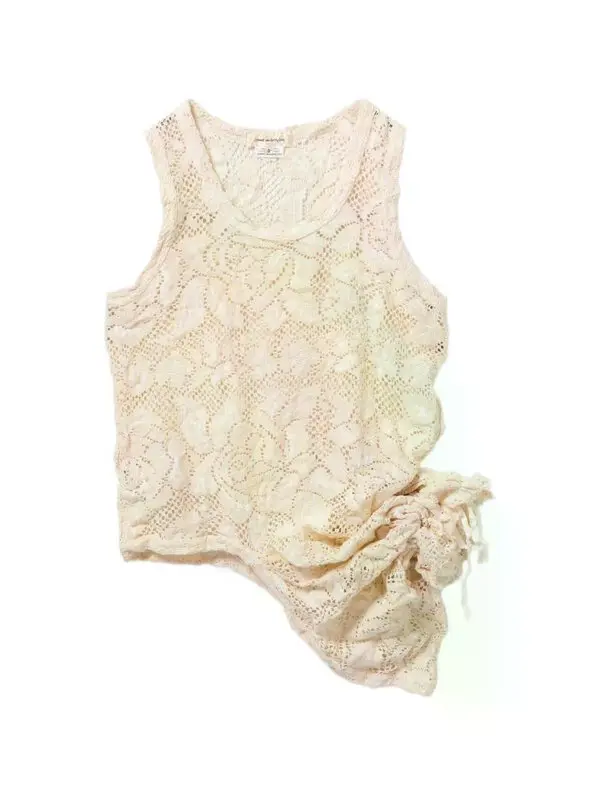 Comme Des Garçons Floral-embroidered Vest - Neutrals