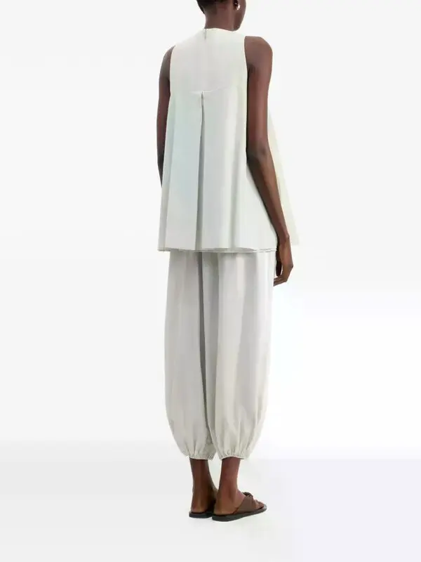 Loulou De Saison Liao Gathered Flaring Blouse - Neutrals