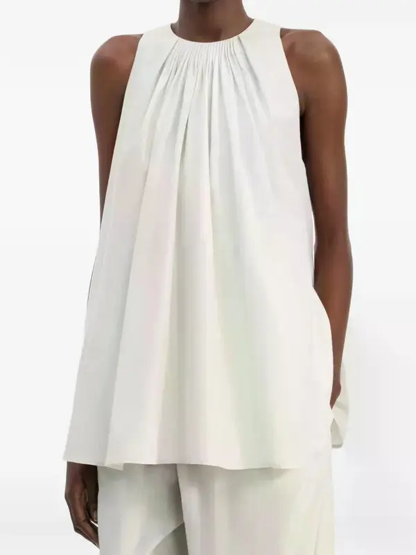 Loulou De Saison Liao Gathered Flaring Blouse - Neutrals