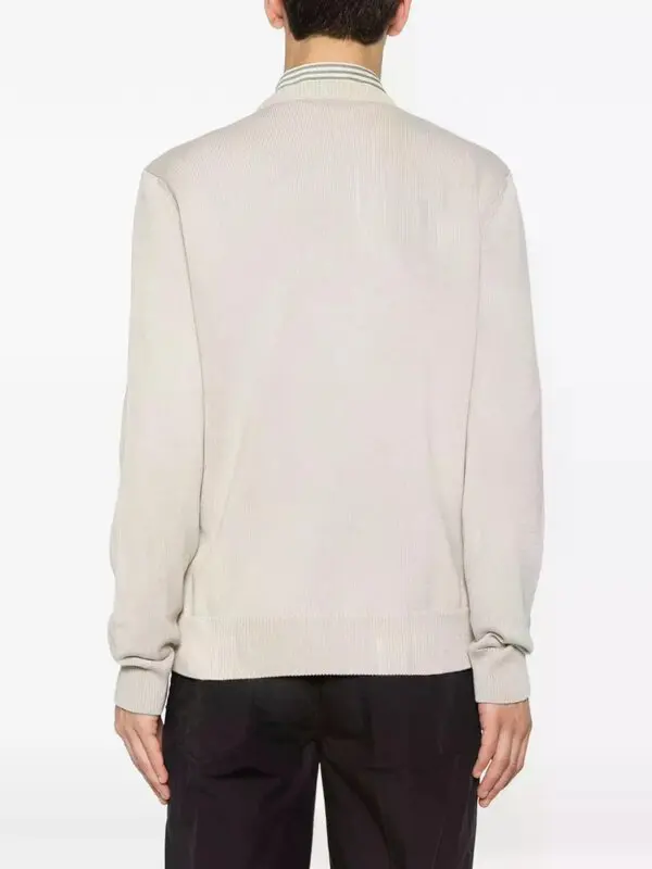 Emporio Armani Logo-embroidered Crew-neck Sweater - Neutrals
