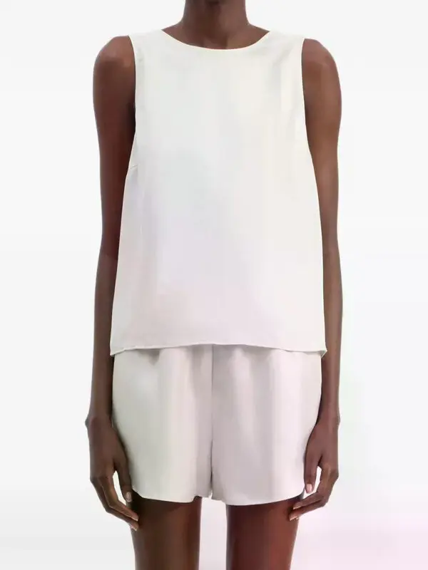 Loulou De Saison Sleeveless Silk Twill Top