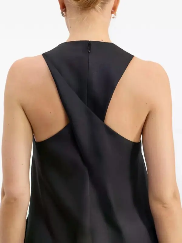Loulou De Saison Paloma Twisted Silk Midi Dress - Black
