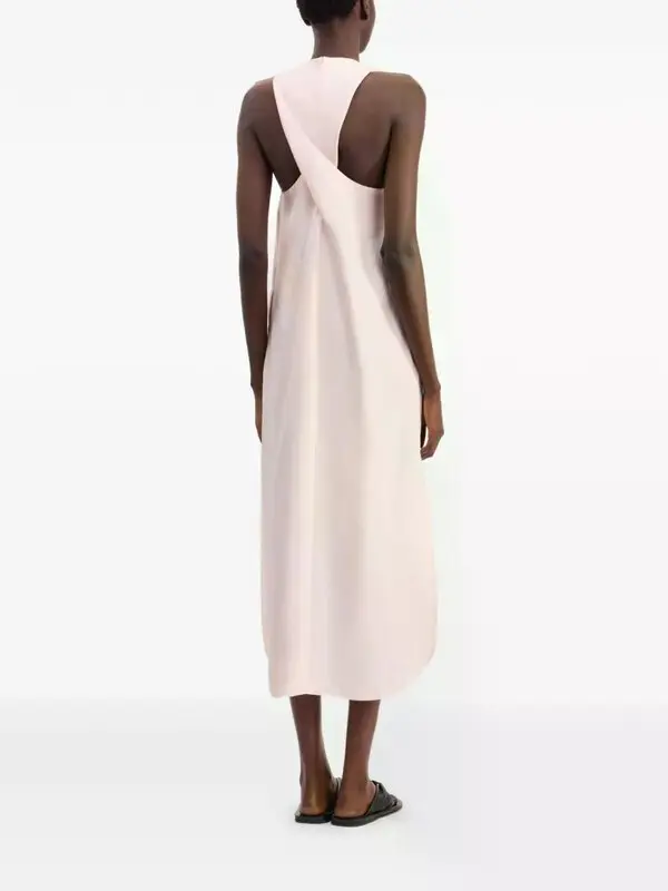 Loulou De Saison Paloma Twisted Back Midi Dress - Pink
