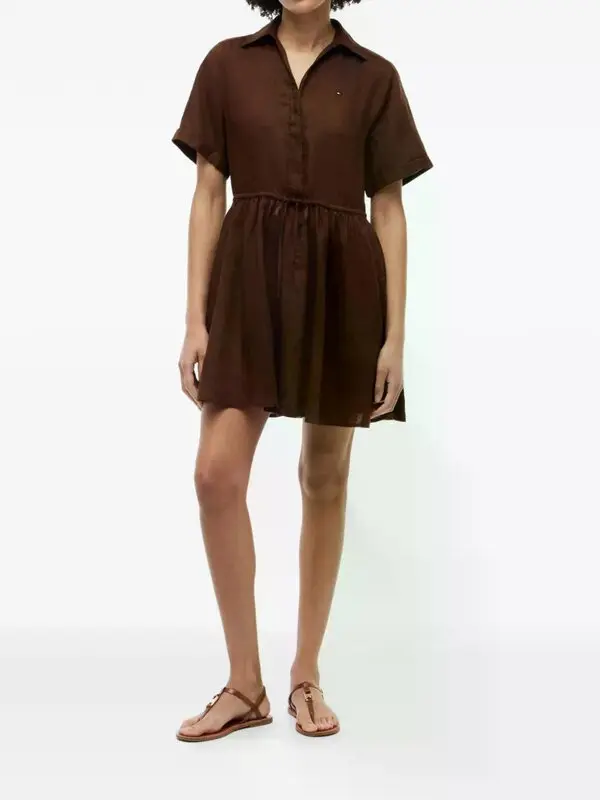 Tommy Hilfiger Drawstring-waist Shirt Dress - Brown