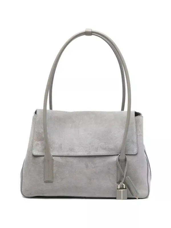 TOM FORD Eclipse Padlock Suede Tote Bag - Grey
