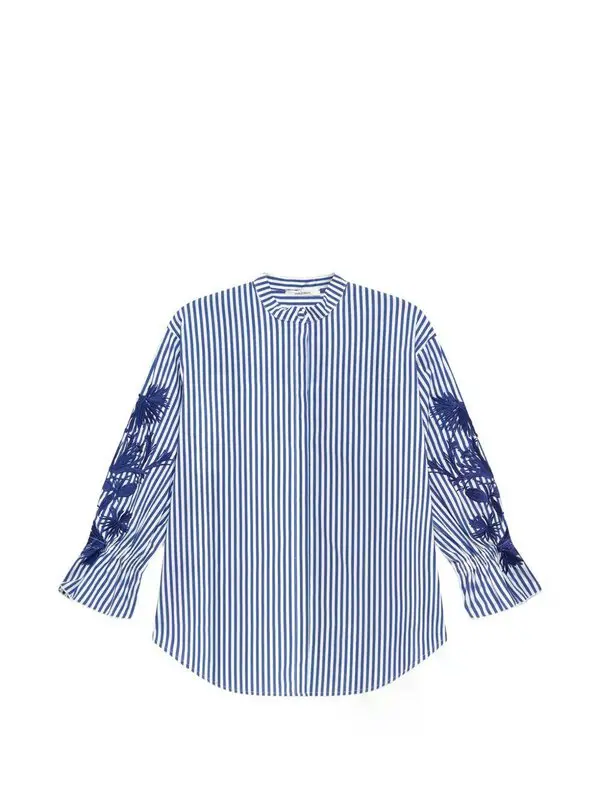 Malìparmi Striped Embroidered Shirt - Blue