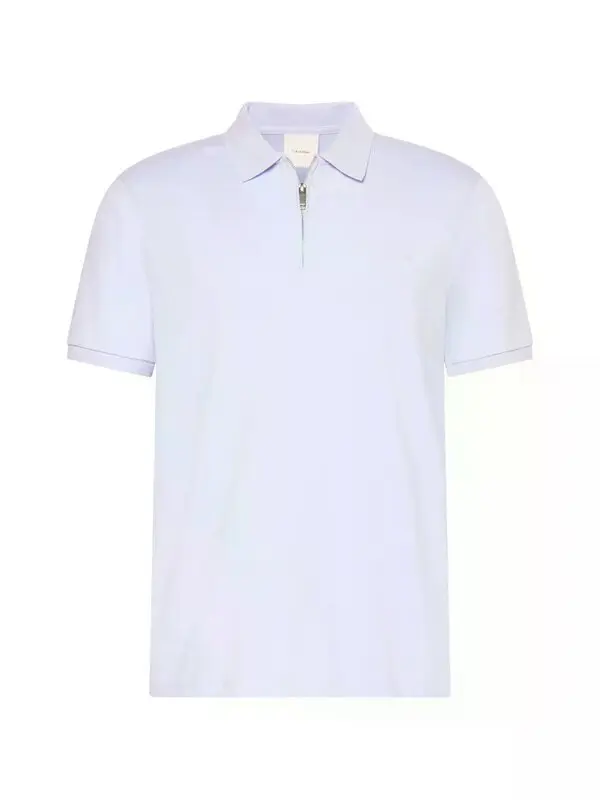 Calvin Klein Zip-fastening Logo-patch Polo Shirt - Blue