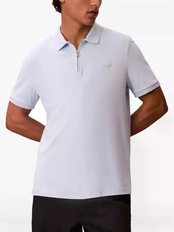 Calvin Klein Zip-fastening Logo-patch Polo Shirt - Blue