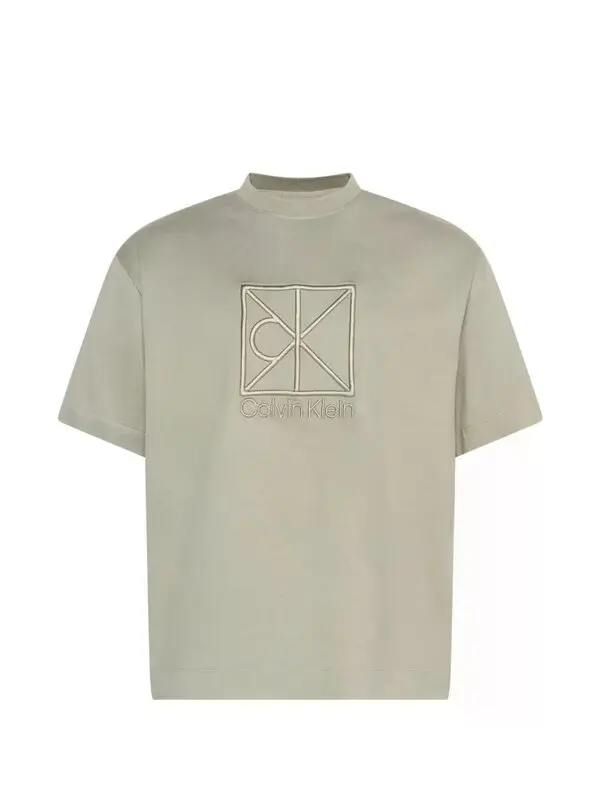 Calvin Klein Logo-embroidered T-shirt - Grey
