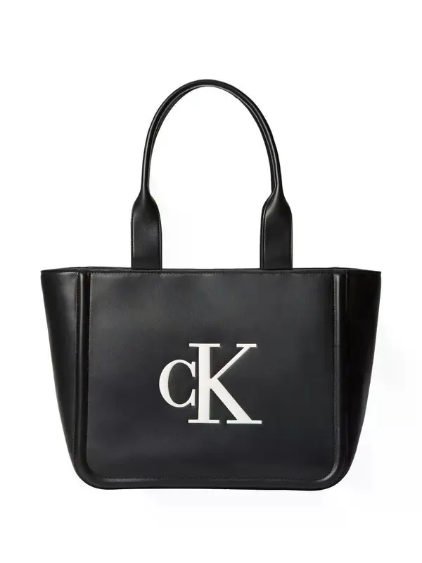 Calvin Klein Embossed-logo Tote Bag - Black