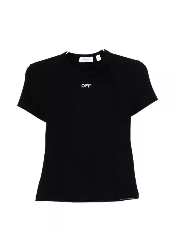 Off-White Stamp Ribbed T-shirt - Black