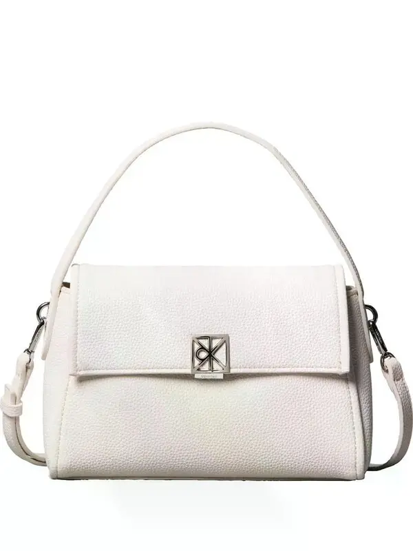 Calvin Klein Logo-detail Grained-texture Shoulder Bag - White