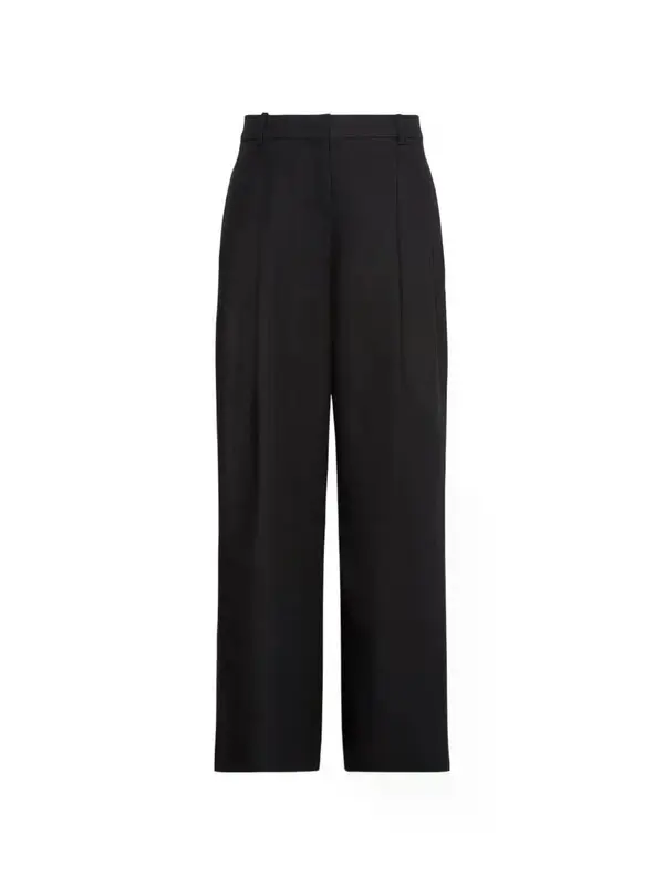 Calvin Klein Pleated Wide-leg Trousers - Black