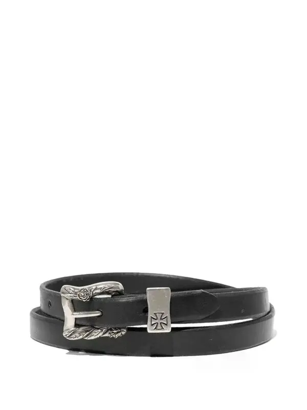 Enfants Riches Déprimés Micro-buckle Skinny Leather Belt - Black