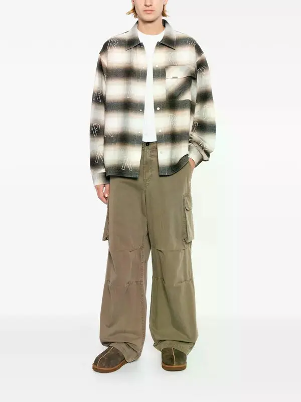 REPRESENT Initial-embroidered Plaid Shirt