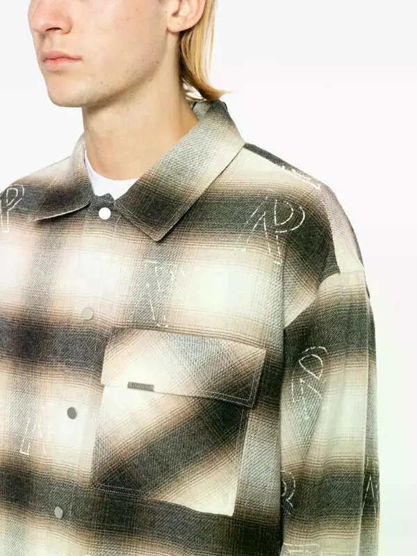REPRESENT Initial-embroidered Plaid Shirt