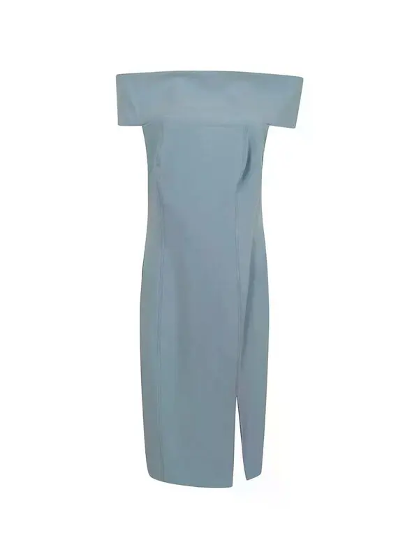 Ralph Lauren Off-shoulder Slit-detail Dress - Blue