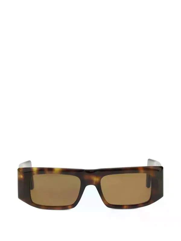 Valentino Garavani V-logo Rectangle-frame Sunglasses - Brown