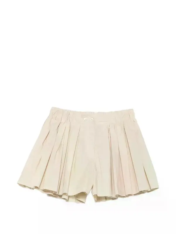 JUCCA Pleated Elasticated-waist Shorts - Neutrals