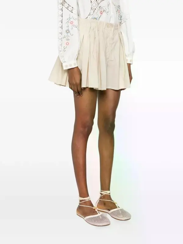 JUCCA Pleated Elasticated-waist Shorts - Neutrals