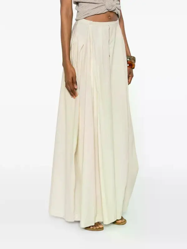 JUCCA Pleated Maxi Skirt - Neutrals