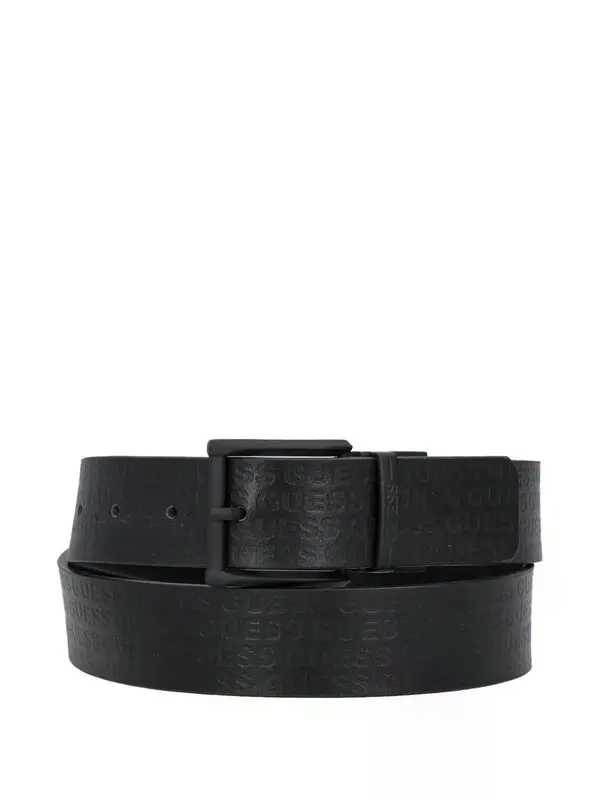 Guess Logo-embossed Buckle Belt - Black