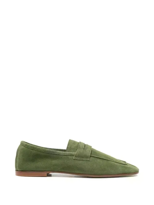 SOPHIQUE Square-toe Suede Loafers - Green
