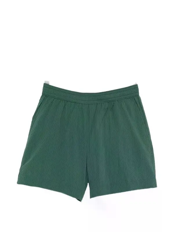 Maison Kitsuné Seersucker Logo-patch Swim Shorts - Green