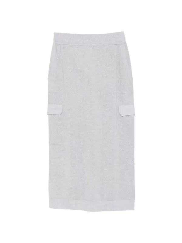 Peserico Metallic-effect Cargo-pocket Midi Skirt - Grey