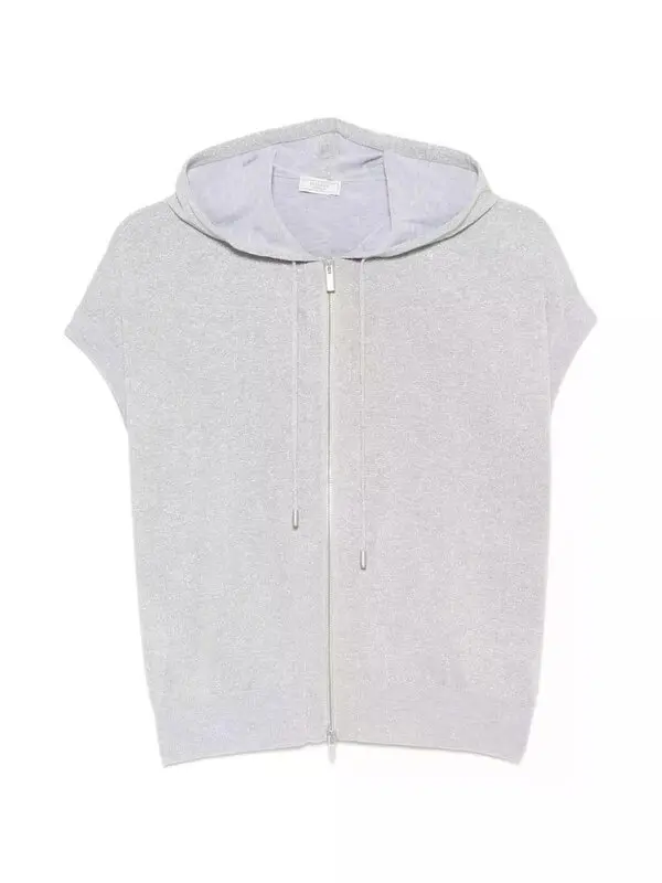 Peserico Cap-sleeve Zip-up Cardigan - Grey