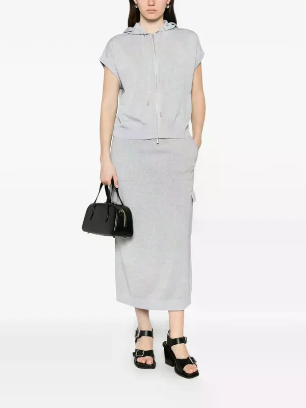 Peserico Cap-sleeve Zip-up Cardigan