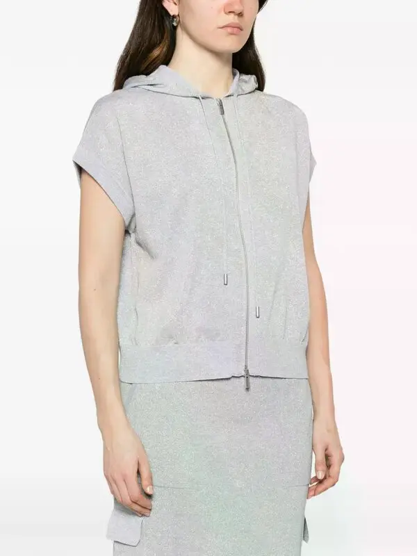 Peserico Cap-sleeve Zip-up Cardigan
