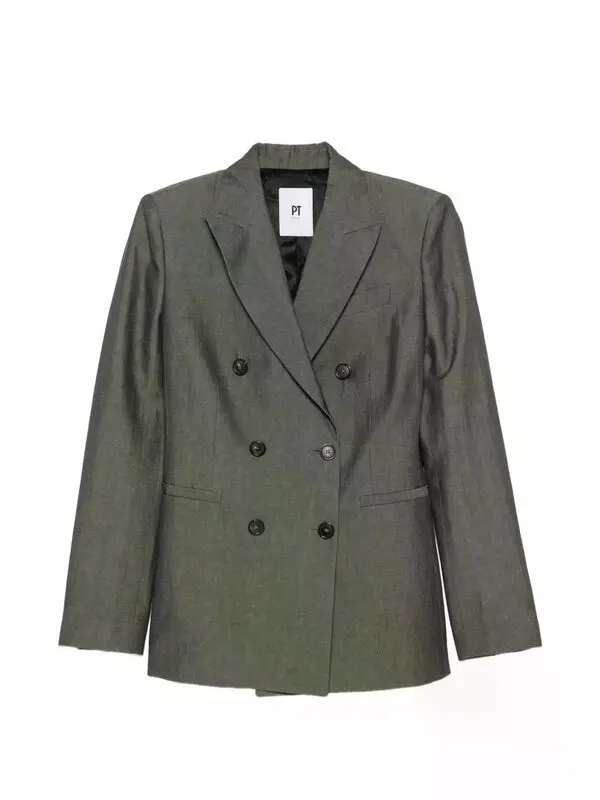 PT TORINO Romy Double-breasted Peak-lapels Blazer - Green