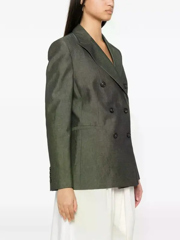 PT TORINO Double-breasted Peak-lapels Blazer - Green